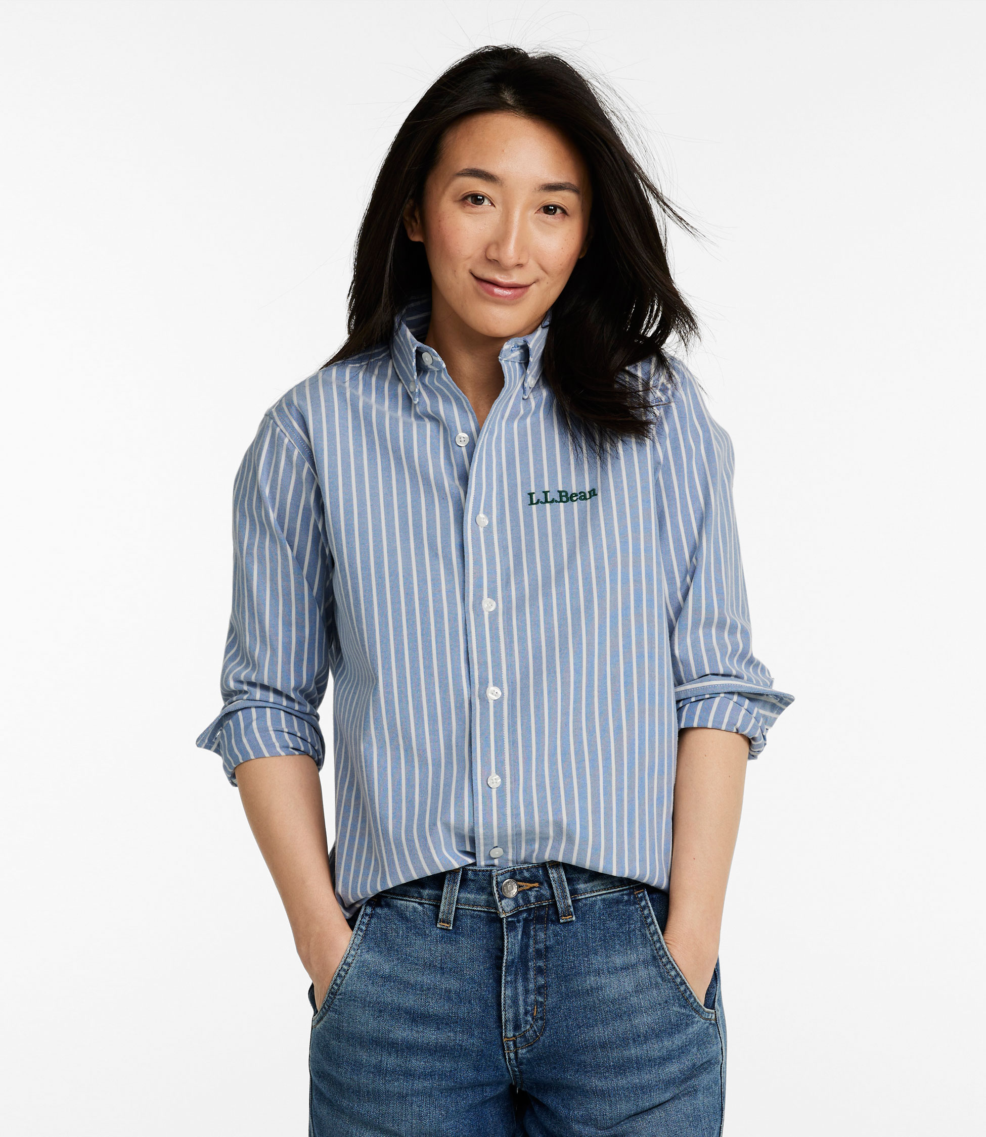 ウィメンズ ジャパン・フィット コンフォート・ストレッチ・オックスフォード・シャツ、長袖 ストライプ 通販｜L.L.Bean公式オンラインストア