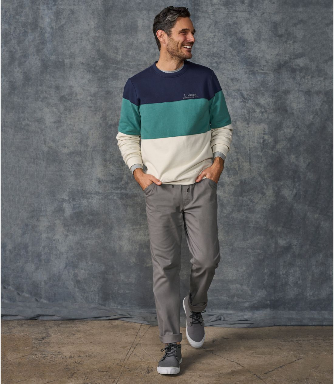 メンズ エル・エル・ビーン 1912 スウェットシャツ、クルーネック カラーブロック 通販｜L.L.Bean公式オンラインストア