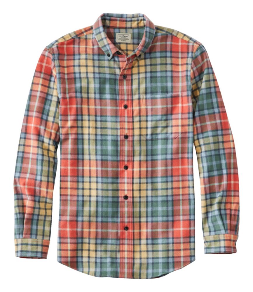 Multi Color Men s Scotch Plaid Flannel Shirt Slim Fit XXXL L.L.Bean