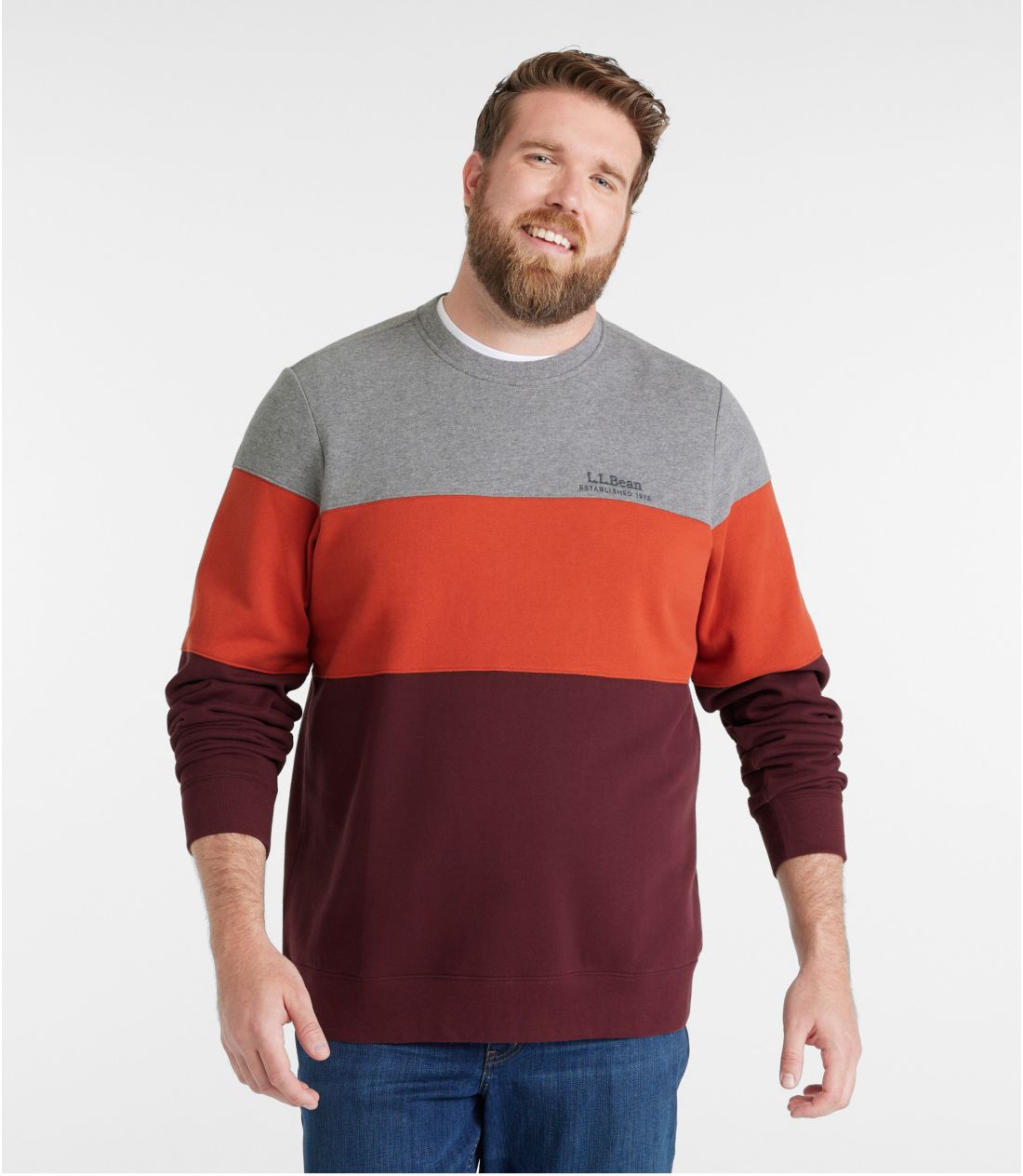 メンズ エル・エル・ビーン 1912 スウェットシャツ、クルーネック カラーブロック 通販｜L.L.Bean公式オンラインストア